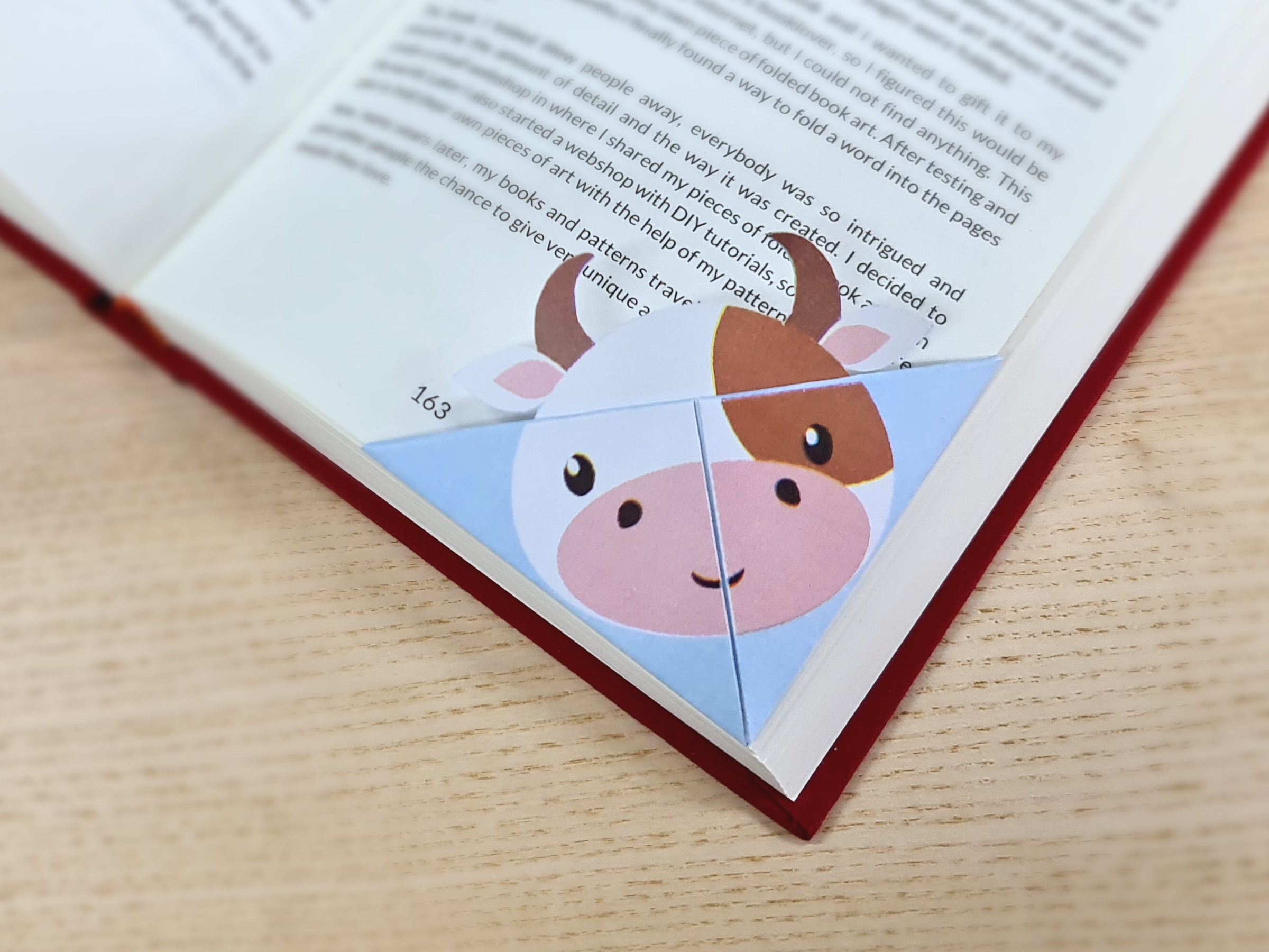 DIY Bookmark Cow – FoldedBookArt